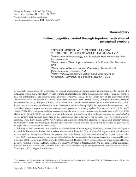 (PDF) Indirect cognitive control through top-down activation of ...