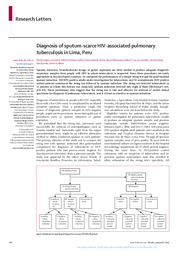(PDF) Diagnosis of pulmonary tuberculosis