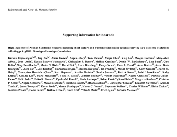 (PDF) High Incidence of Noonan Syndrome Features Including Short ...