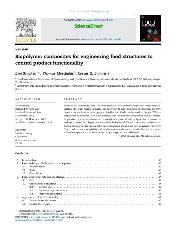 (PDF) Biopolymer composites for engineering food structures to control ...