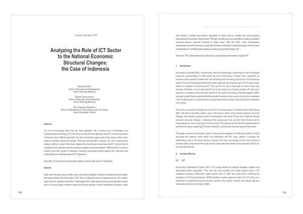 (PDF) Analyzing the Role of ICT Sector to the National Economic ...