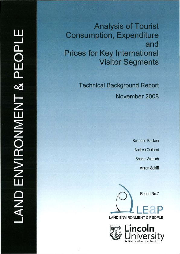 (PDF) Analysis of tourist consumption, expenditure and prices for key ...