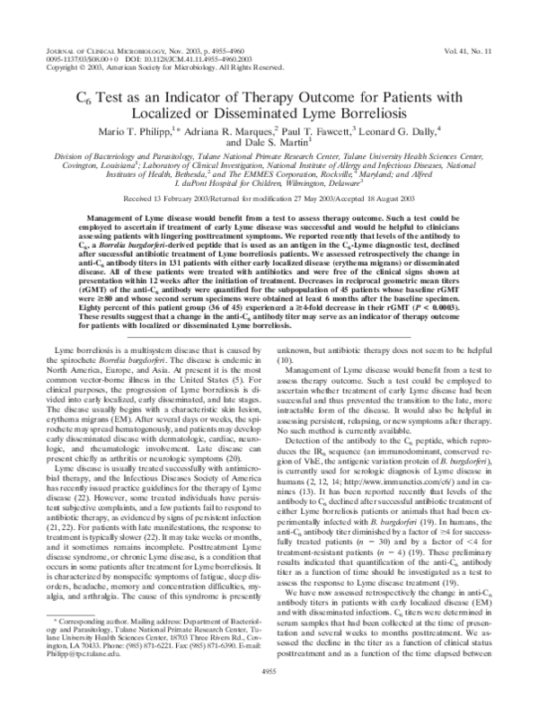 (PDF) C6 Test as an Indicator of Therapy Outcome for Patients with ...