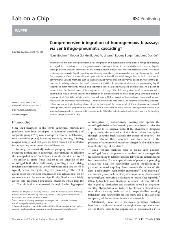 (PDF) Comprehensive integration of homogeneous bioassays via centrifugo ...