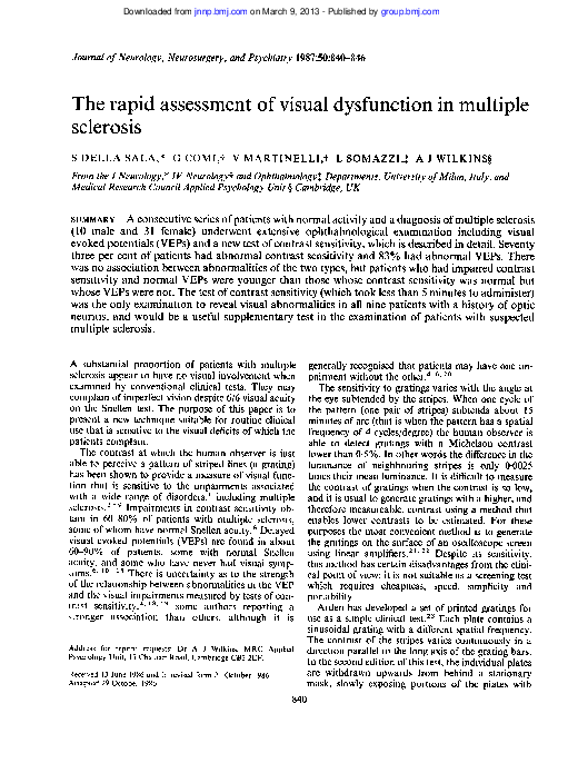 (PDF) The rapid assessment of visual dysfunction in multiple sclerosis