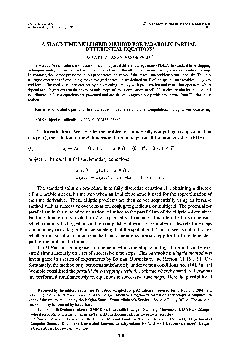 (PDF) A Space-Time Multigrid Method for Parabolic Partial Differential Equations