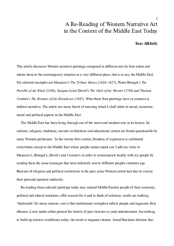 (DOC) A Re‐Reading of Western Narrative Art in the Context of the ...