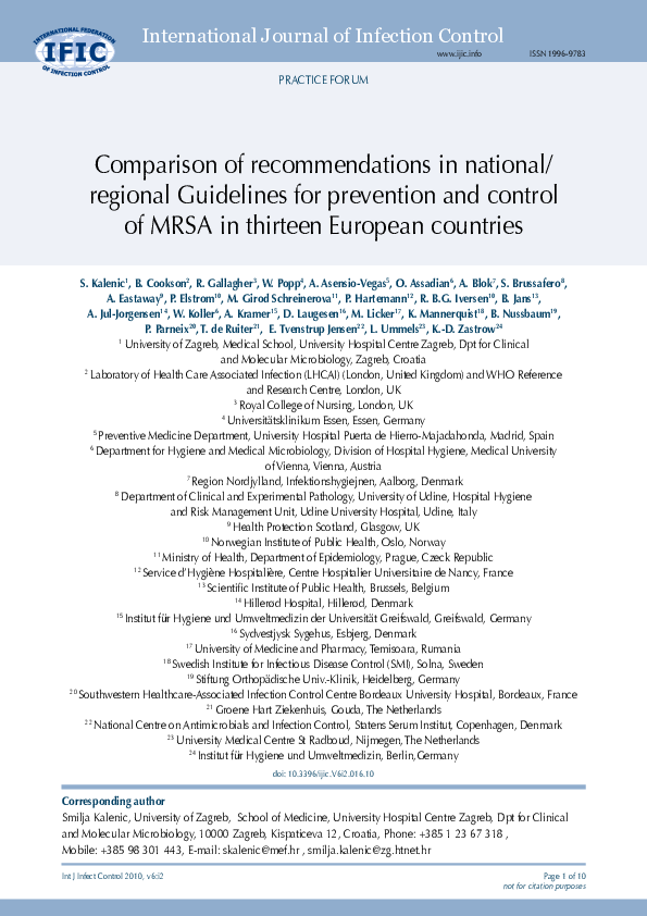 (PDF) Comparison of recommendations in national/regional Guidelines for ...