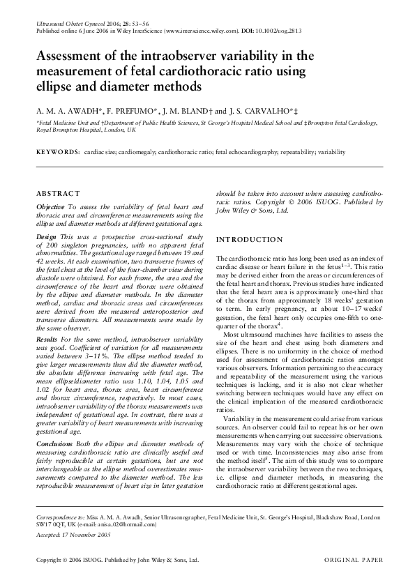 (PDF) Assessment of the intraobserver variability in the measurement of ...