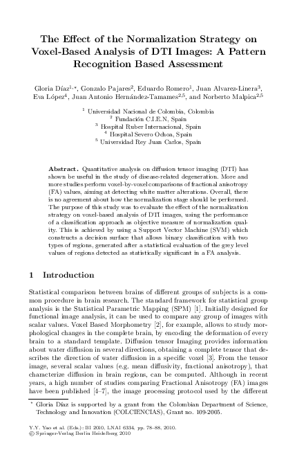 (PDF) The Effect of the Normalization Strategy on Voxel-Based Analysis of DTI Images: A Pattern ...