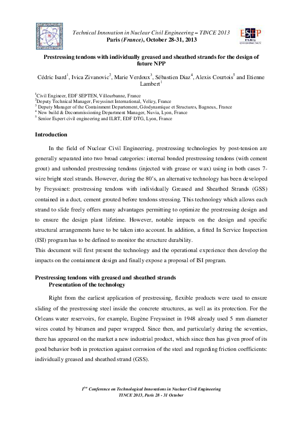 (PDF) Prestressing tendons with individually greased and sheathed ...