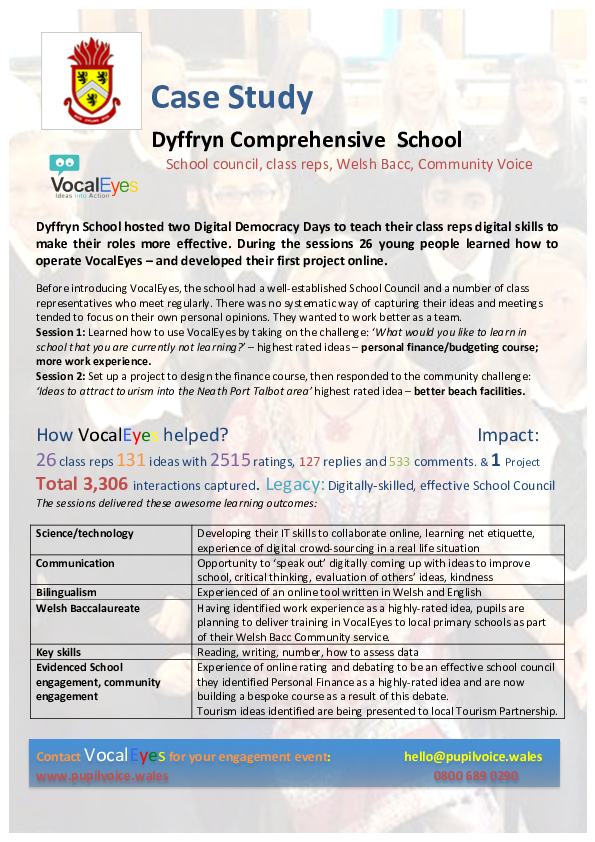(PDF) Case Study Dyffryn Comprehensive School