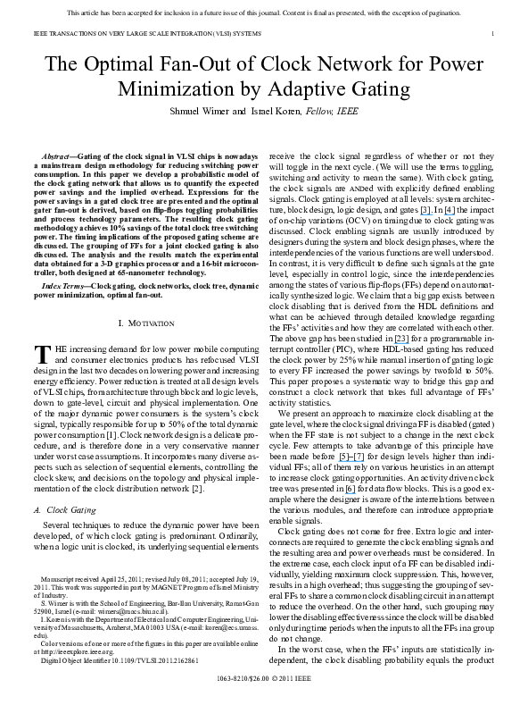 (PDF) The Optimal Fan-Out of Clock Network for Power Minimization by Adaptive Gating