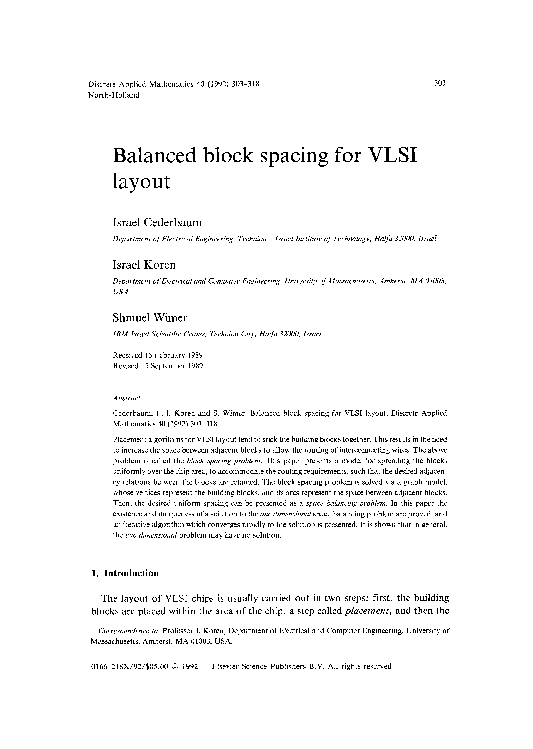 (PDF) Balanced block spacing for VLSI layout