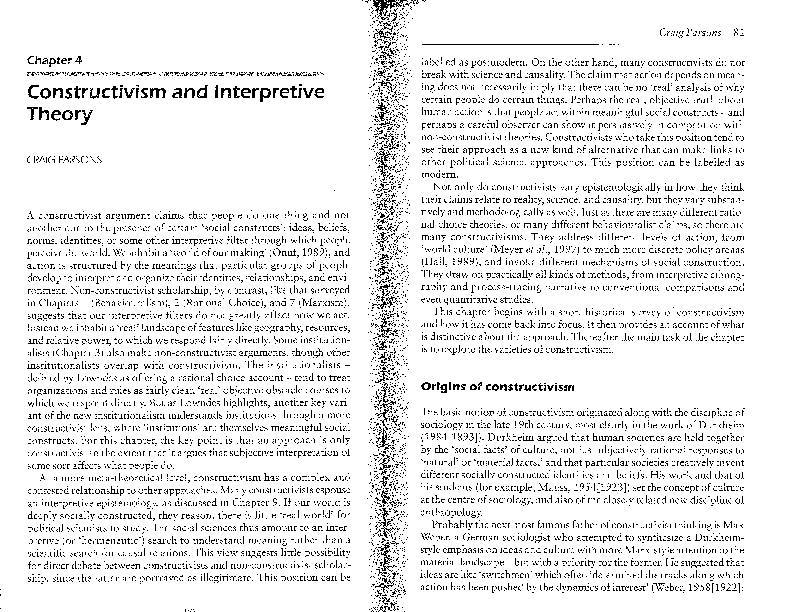 (PDF) Constructivism and interpretive theory