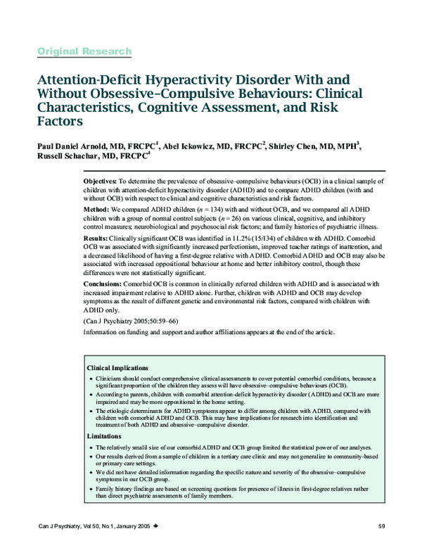 (PDF) Attention-deficit hyperactivity disorder with and without ...
