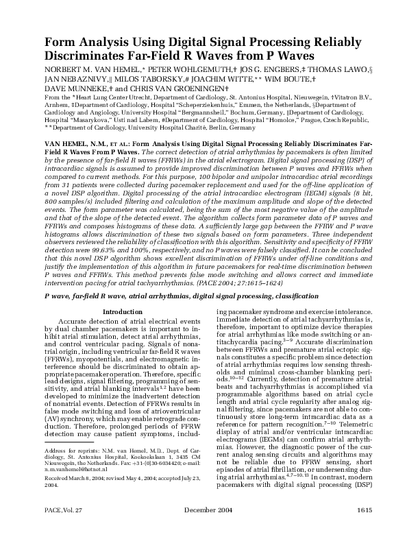 (PDF) Form Analysis Using Digital Signal Processing Reliably ...