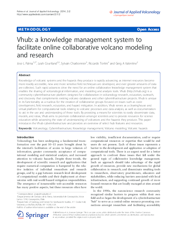 (PDF) Vhub: a knowledge management system to facilitate online collaborative volcano modeling ...