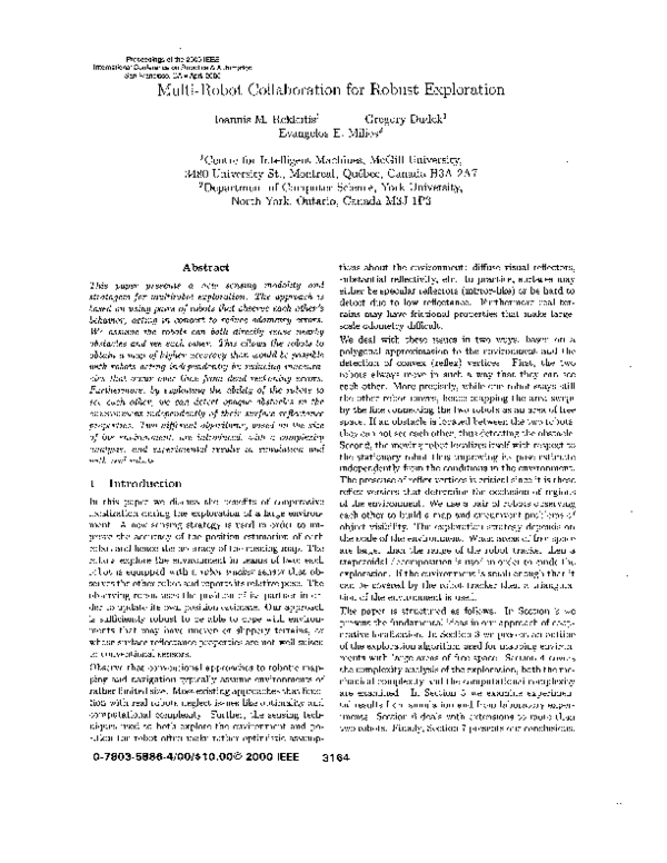 (PDF) Multi-robot collaboration for robust exploration