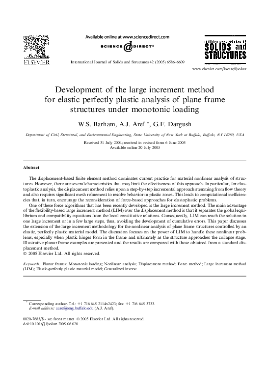 Pdf A Finite Element Based Large Increment Method For Nonlinear