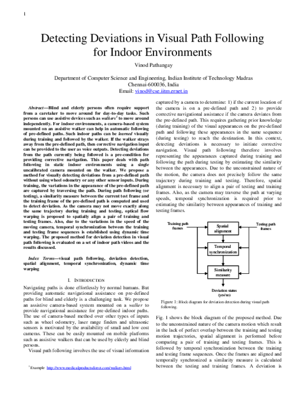 Detecting deviations in visual path following for indoor environments