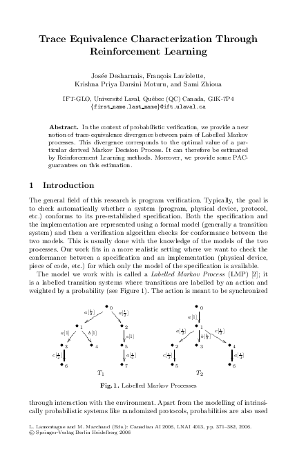 (PDF) Trace Equivalence Characterization Through Reinforcement Learning