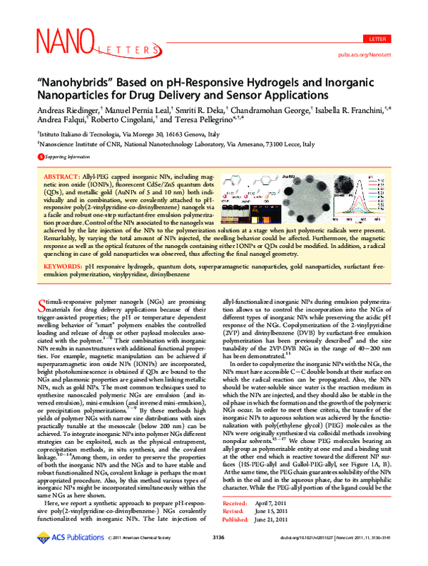(PDF) “Nanohybrids” Based on pH-Responsive Hydrogels and Inorganic ...