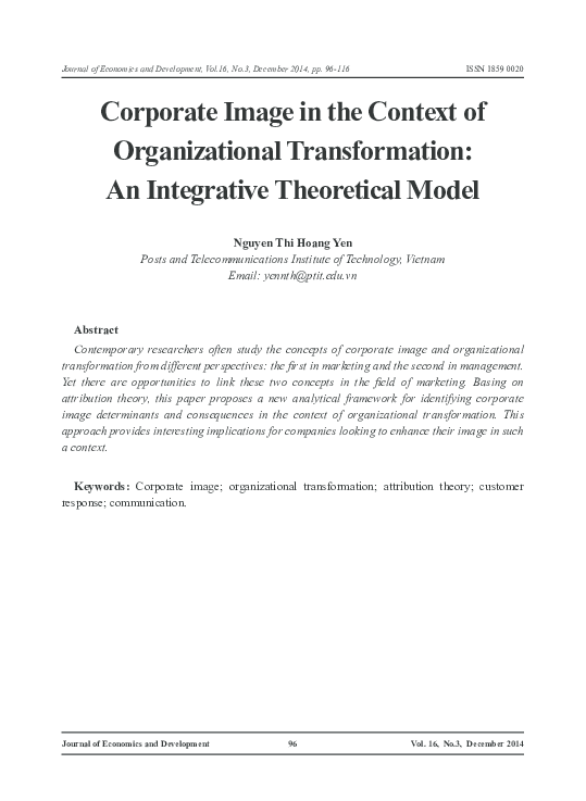 (PDF) Corporate Image in the Context of Organizational Transformation ...