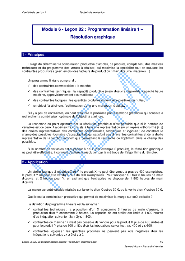 (PDF) Module 6 -Leçon 02 : Programmation linéaire 1 – Résolution ...