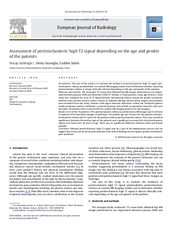 (PDF) Assessment of peritrochanteric high T2 signal depending on the ...
