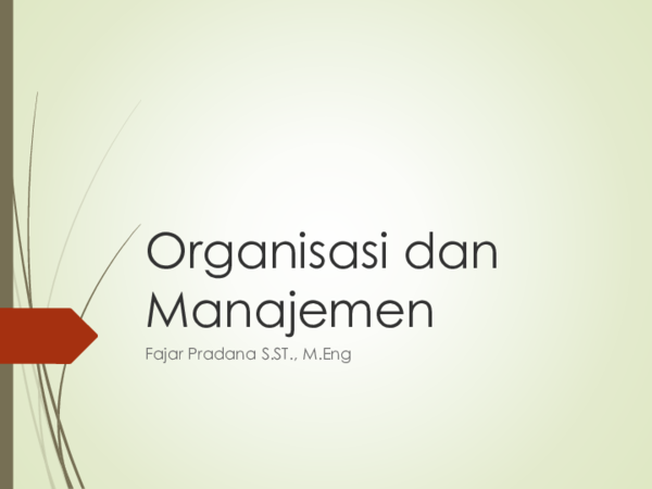 (PDF) Organisasi dan Manajemen | Sarah Kaizer - Academia.edu