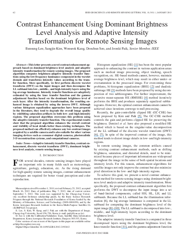 (PDF) Contrast Enhancement Using Dominant Brightness Level Analysis and ...