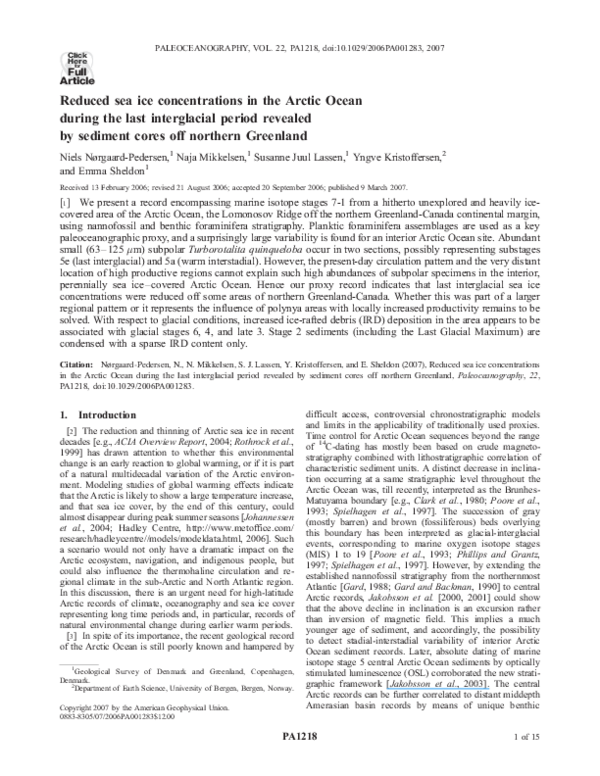 (PDF) Natural variability of the Arctic Ocean sea ice during the ...