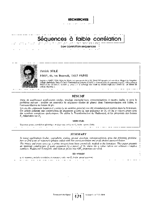 (PDF) 01 - Séquences à faible corrélation
