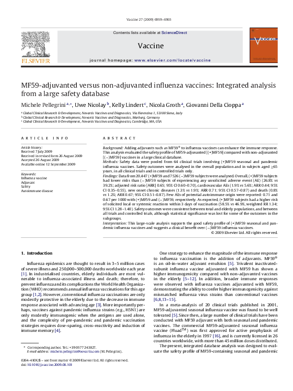 (PDF) MF59-adjuvanted versus non-adjuvanted influenza vaccines ...