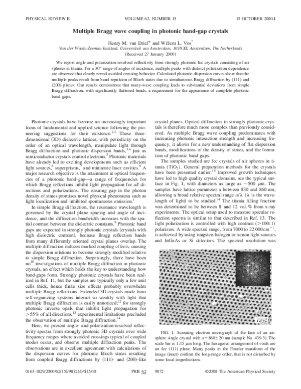 (PDF) Multiple Bragg wave coupling in photonic band-gap crystals