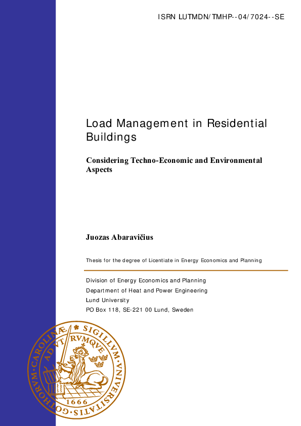 (PDF) Load Management in Residential Buildings