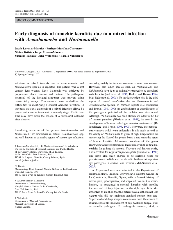 (PDF) Early diagnosis of amoebic keratitis due to a mixed infection ...