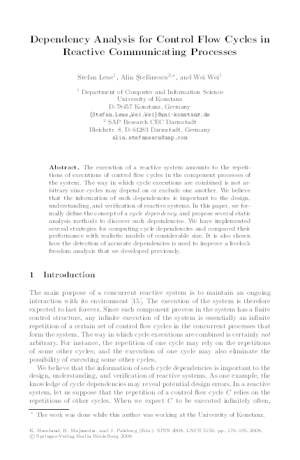 (PDF) Dependency Analysis for Control Flow Cycles in Reactive ...