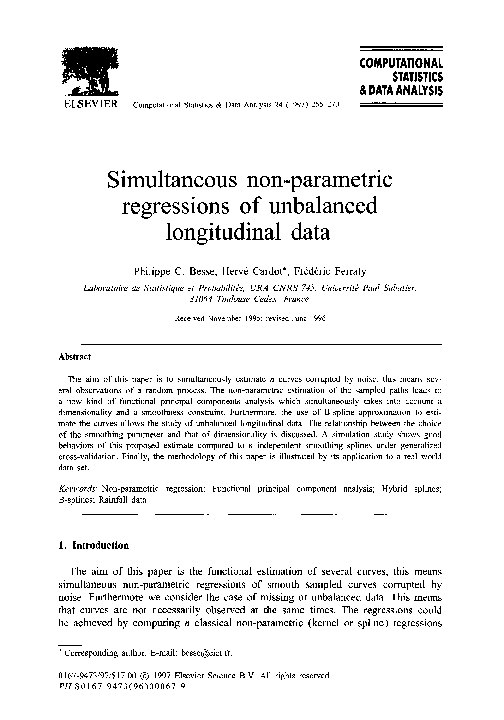 (PDF) Simultaneous non-parametric regressions of unbalanced longitudinal data