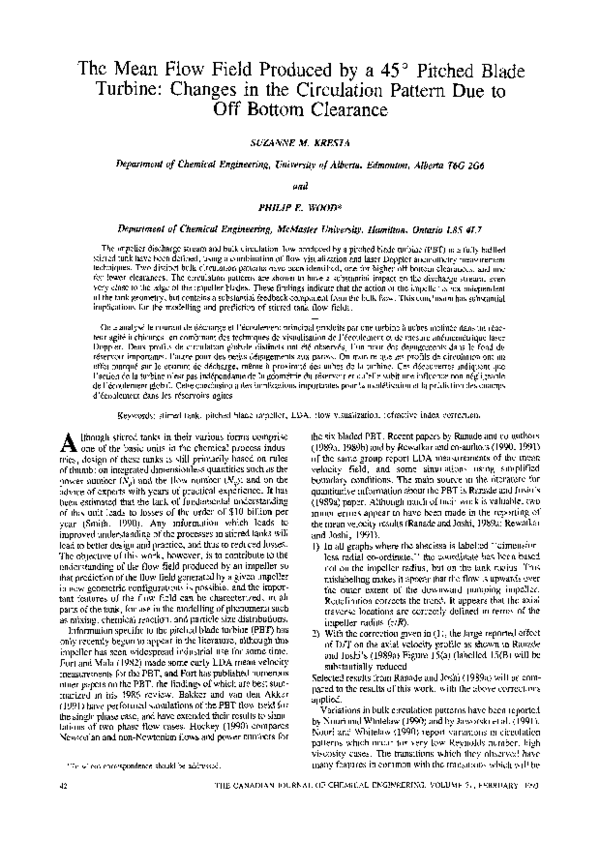 (PDF) The mean flow field produced by a 45° pitched blade turbine ...