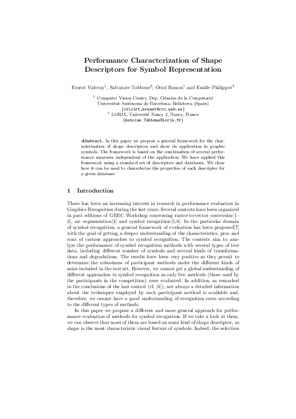 (PDF) Performance Characterization of Shape Descriptors for Symbol ...