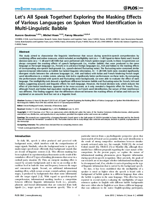 (PDF) Intelligibility of older talkers on the NU6 test | Pascal van ...
