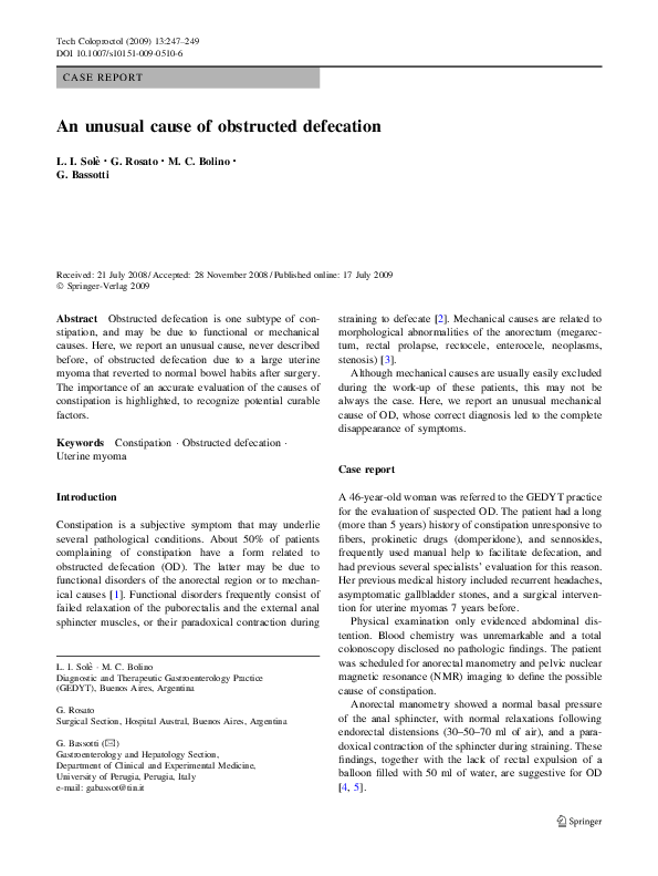 (PDF) An unusual cause of obstructed defecation