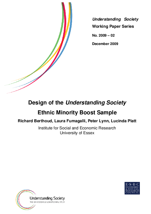 (PDF) Design of the Understanding Society ethnic minority boost sample