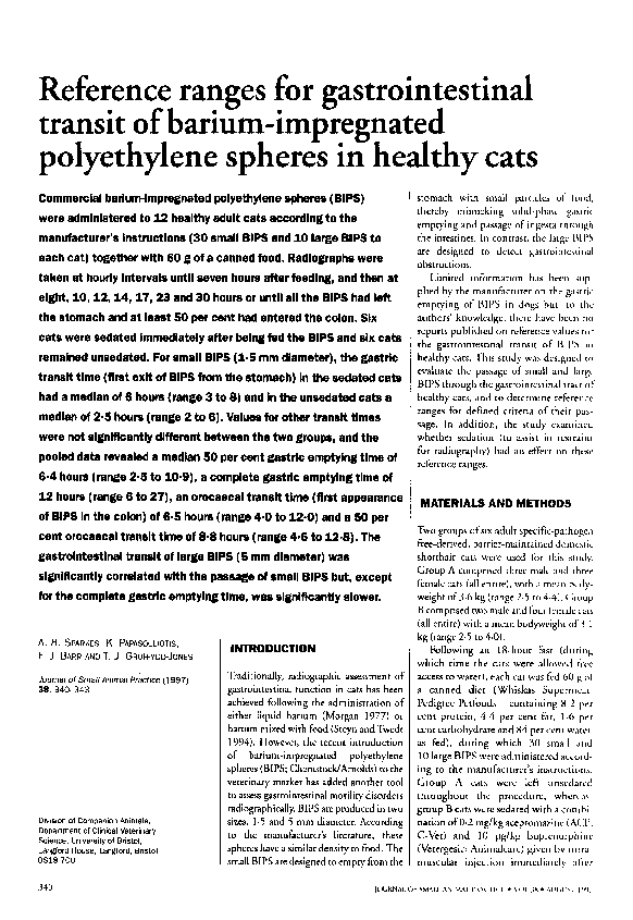 (PDF) Reference ranges for gastrointestinal transit of barium ...