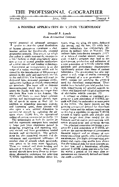(PDF) A Possible Application of V/Stol Technology