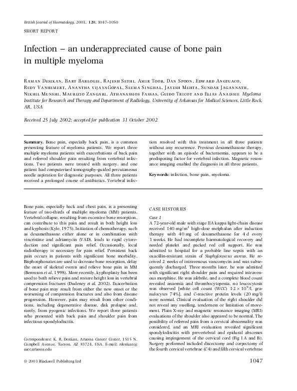 (PDF) Infection - an underappreciated cause of bone pain in multiple ...