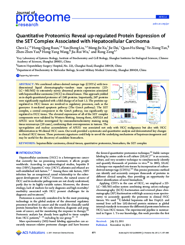 (PDF) Quantitative Proteomics Reveal up-regulated Protein Expression of ...