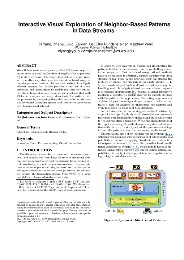 (PDF) Interactive visual exploration of neighbor-based patterns in data streams